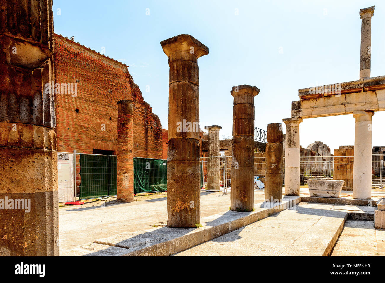 RUins of Pompeii, an ancient Roman town destroyed by the volcano ...