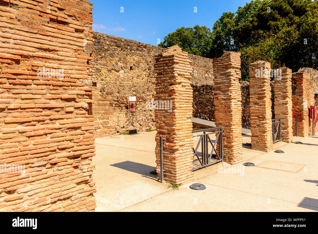 RUins of Pompeii, an ancient Roman town destroyed by the volcano ...