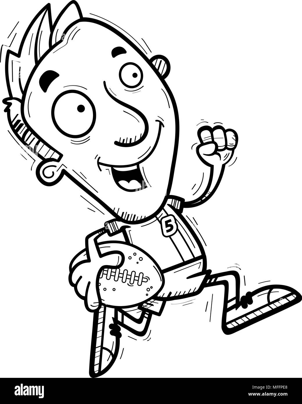 A cartoon illustration of a man football player running Stock Vector ...