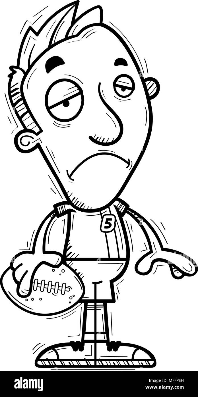 A cartoon illustration of a man football player looking sad Stock ...