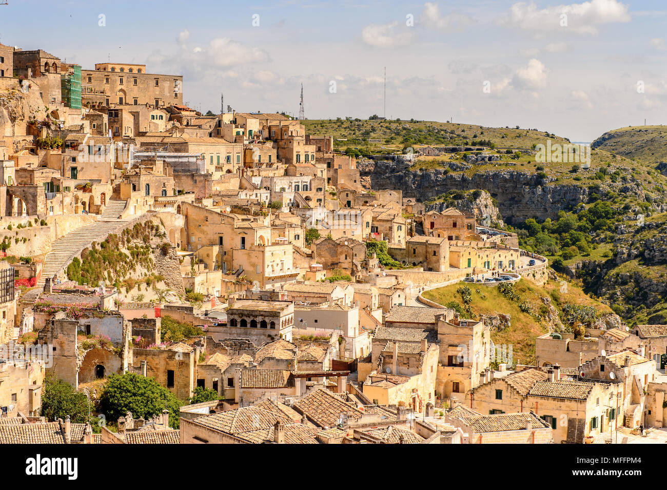 Panorama of Matera, Puglia, Italy. The Sassi and the Park of the ...