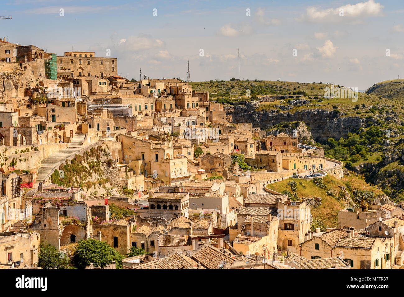 Panorama of Matera, Puglia, Italy. The Sassi and the Park of the ...