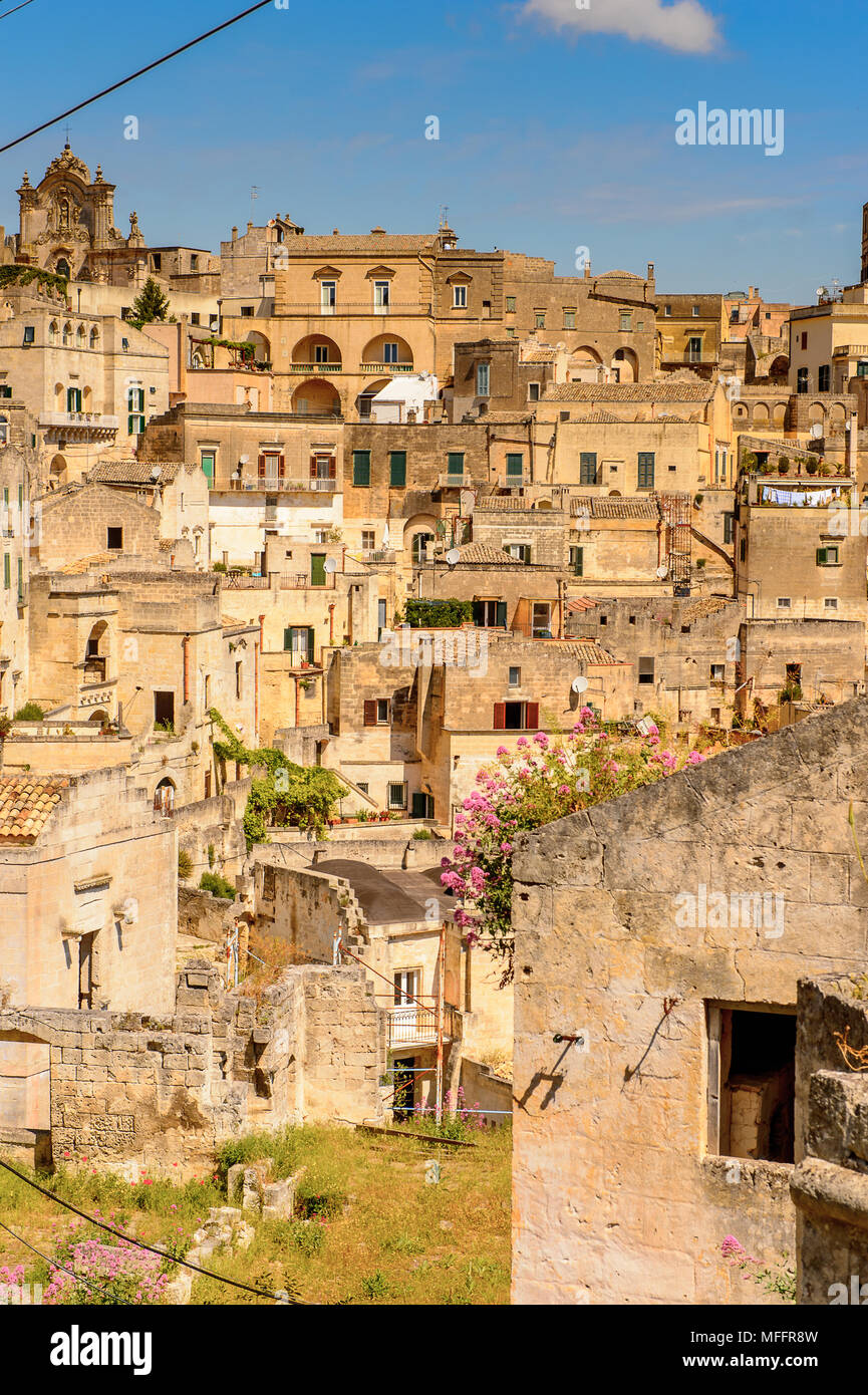 Houses in Matera, Puglia, Italy. The Sassi and the Park of the ...
