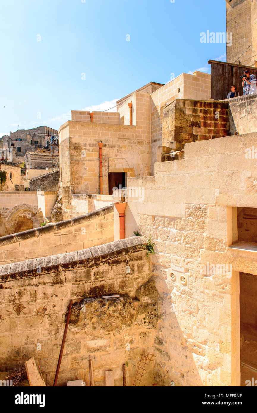 Houses in Matera, Puglia, Italy. The Sassi and the Park of the ...