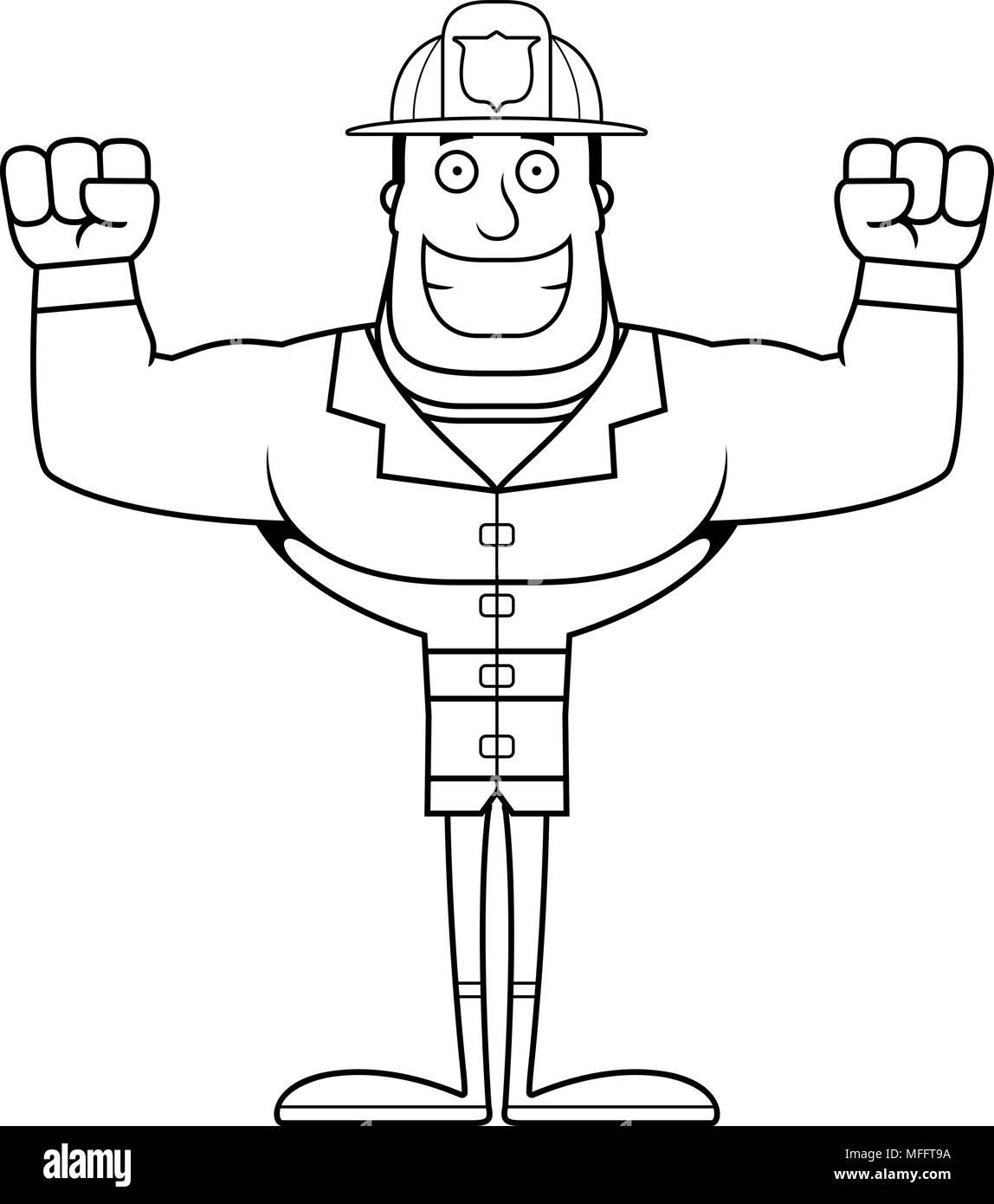 A cartoon firefighter smiling Stock Vector Image & Art - Alamy