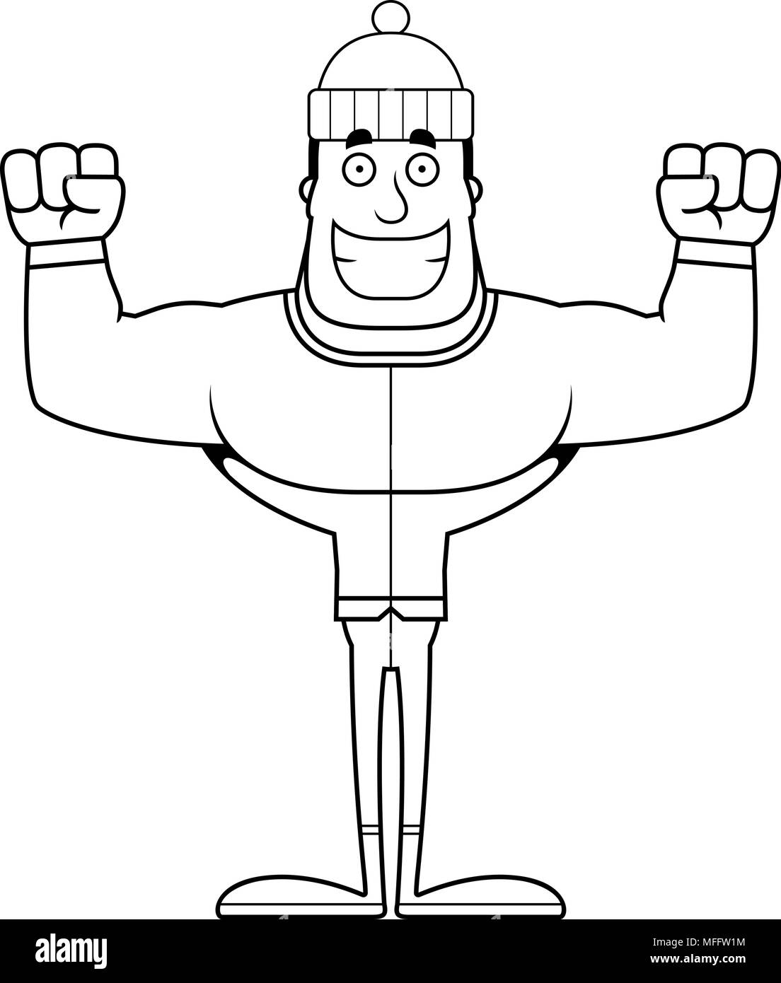 A cartoon winter man smiling Stock Vector Image & Art - Alamy