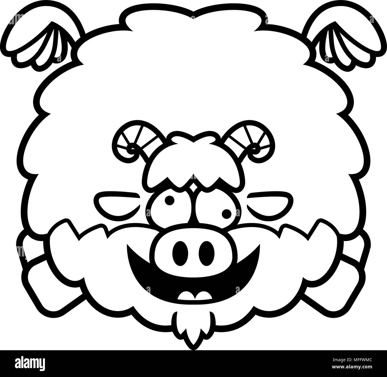 A cartoon illustration of a goat looking crazy Stock Vector Image & Art ...