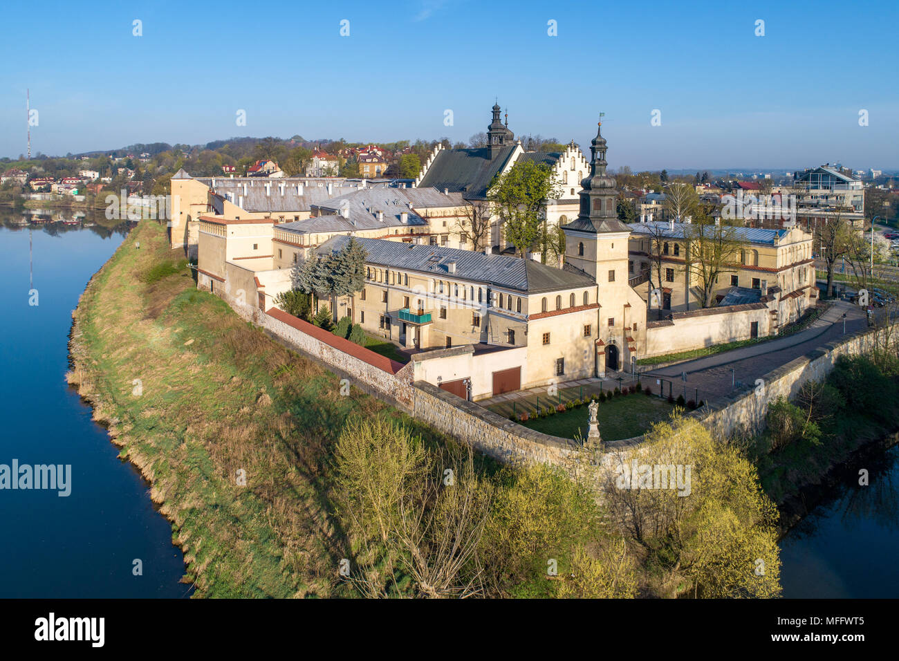 Krakow, Poland. Slawator district with Norbertine nunnery, church ...