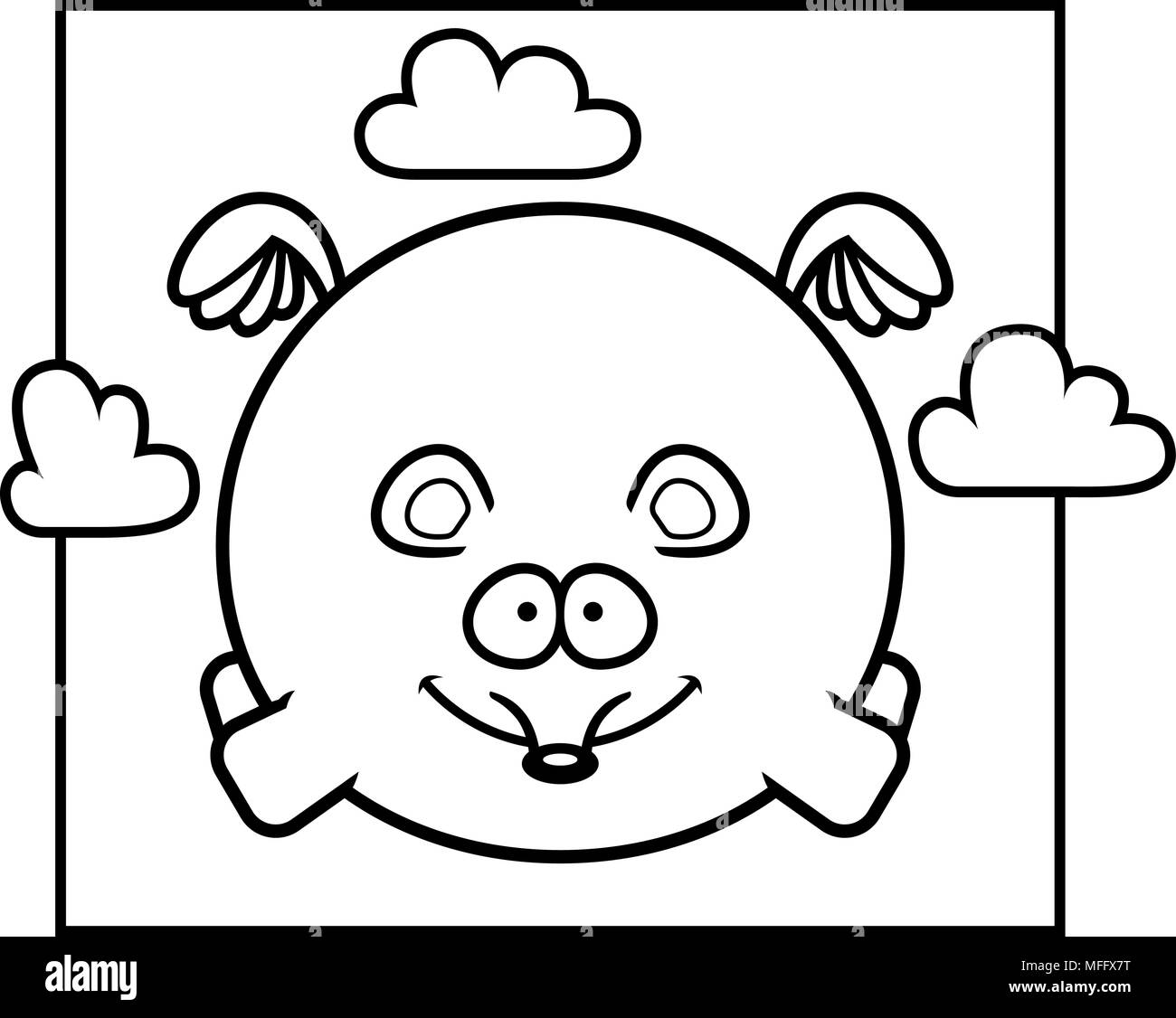 A cartoon illustration of a mouse flying in the sky Stock Vector Image ...