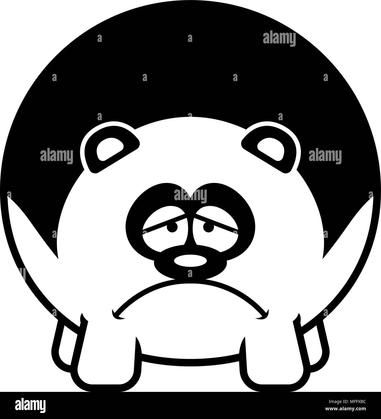 A cartoon illustration of a panda looking sad Stock Vector Image & Art ...