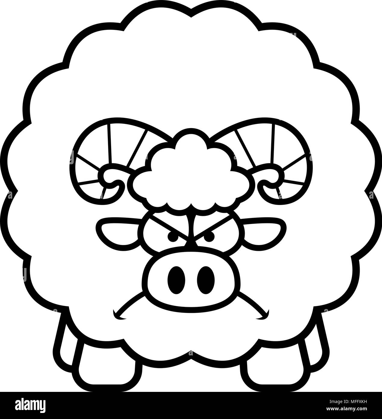 A cartoon illustration of a ram looking angry Stock Vector Image & Art ...