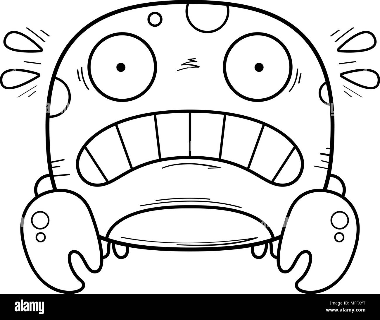 A cartoon illustration of a crab looking scared Stock Vector Image ...