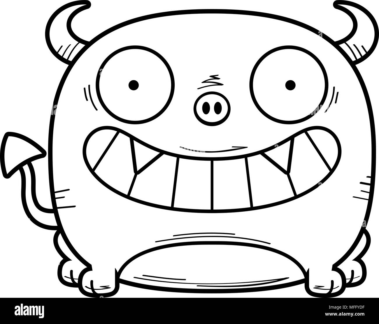 A cartoon illustration of a little devil looking happy Stock Vector ...