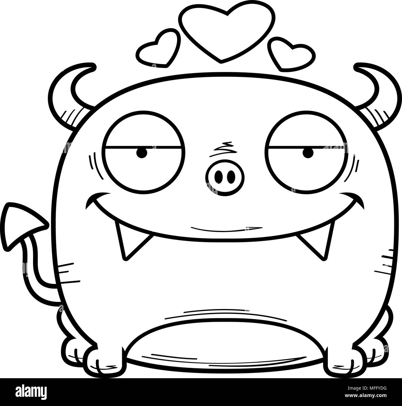 A cartoon illustration of a little devil in love Stock Vector Image ...