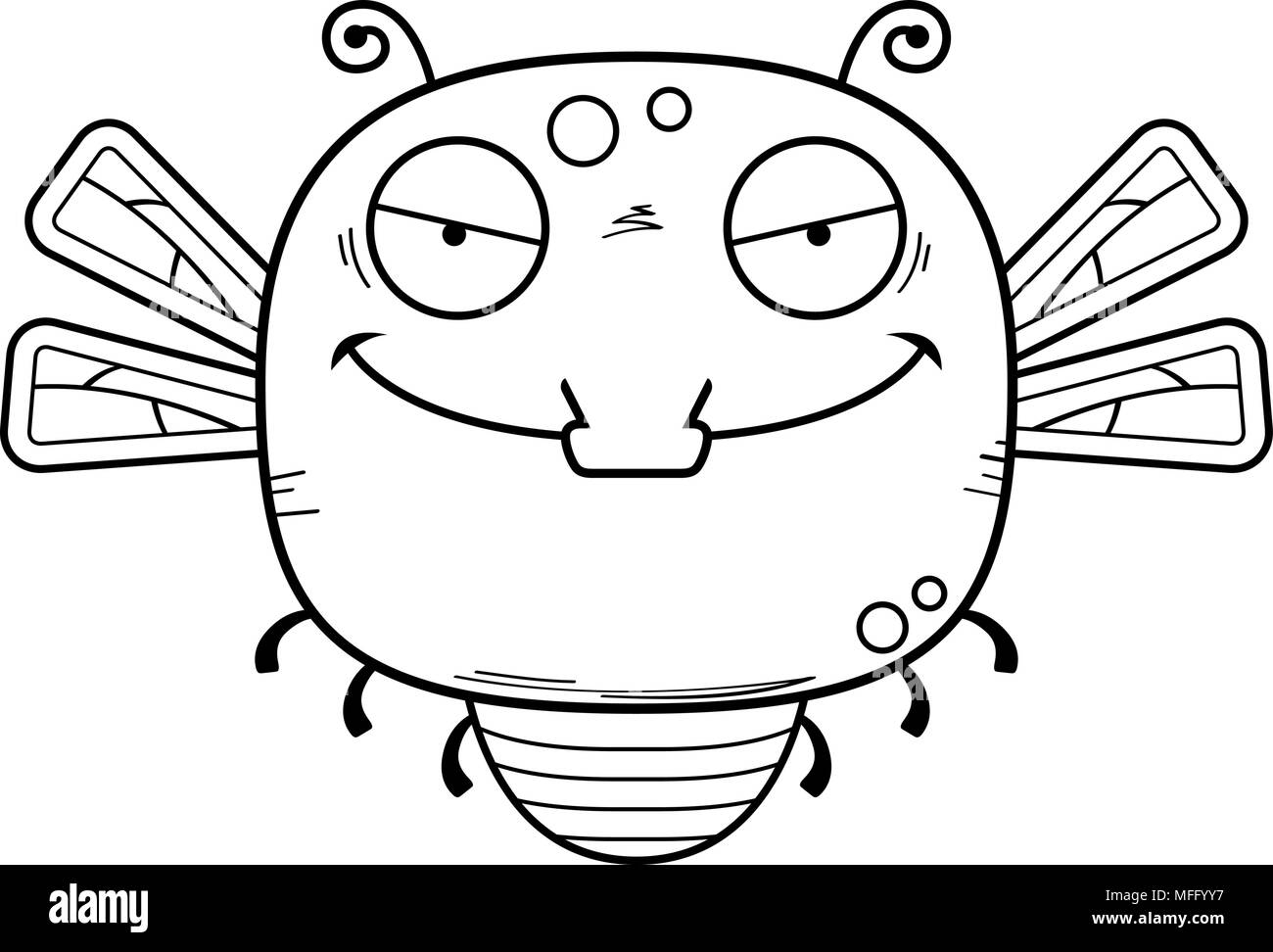 A cartoon illustration of an evil looking dragonfly Stock Vector Image ...