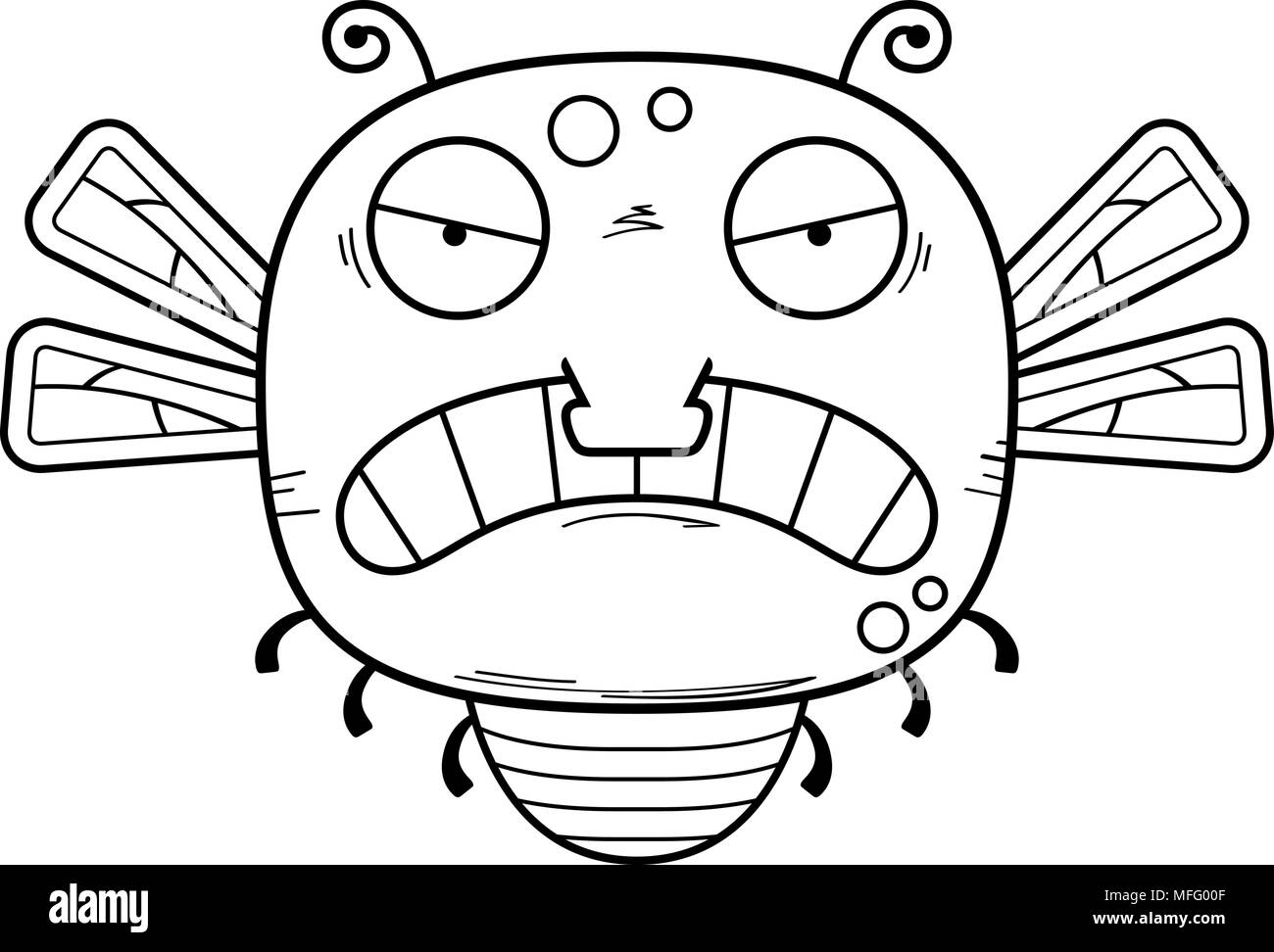 A cartoon illustration of a dragonfly looking angry Stock Vector Image ...