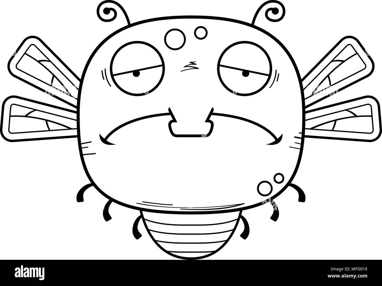 A cartoon illustration of a dragonfly looking sad Stock Vector Image ...