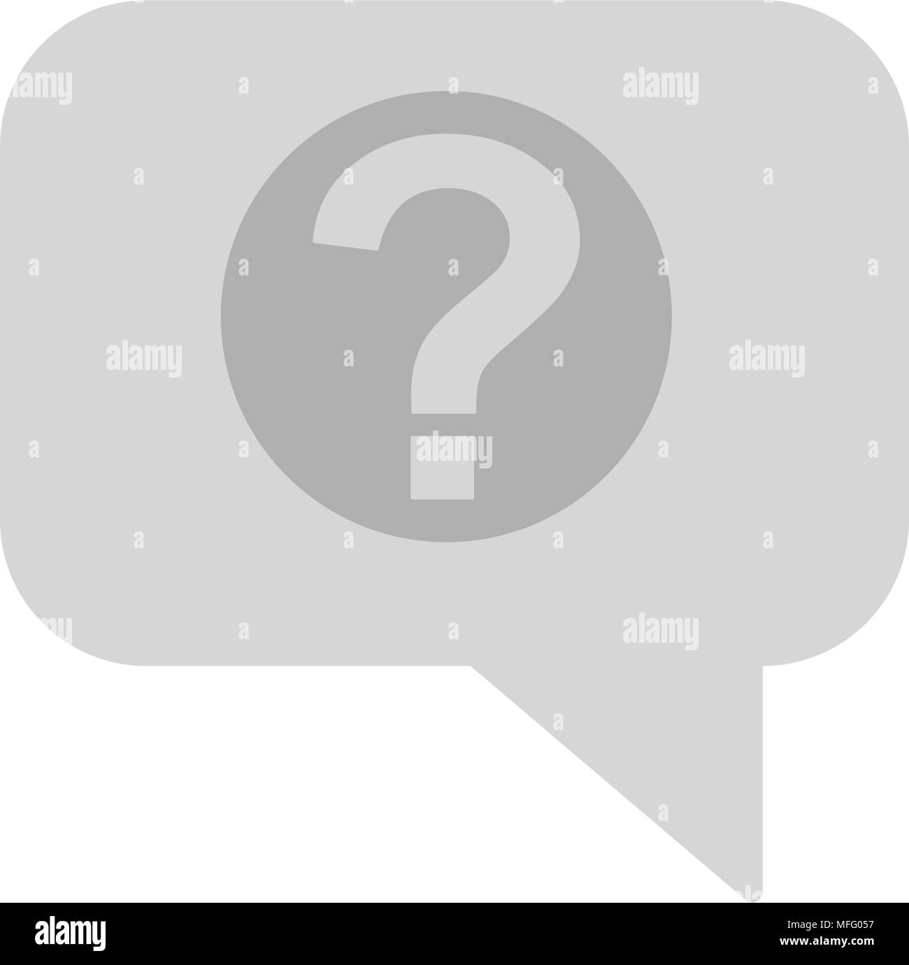 Bubble and question mark, vector icon isolated on white background ...