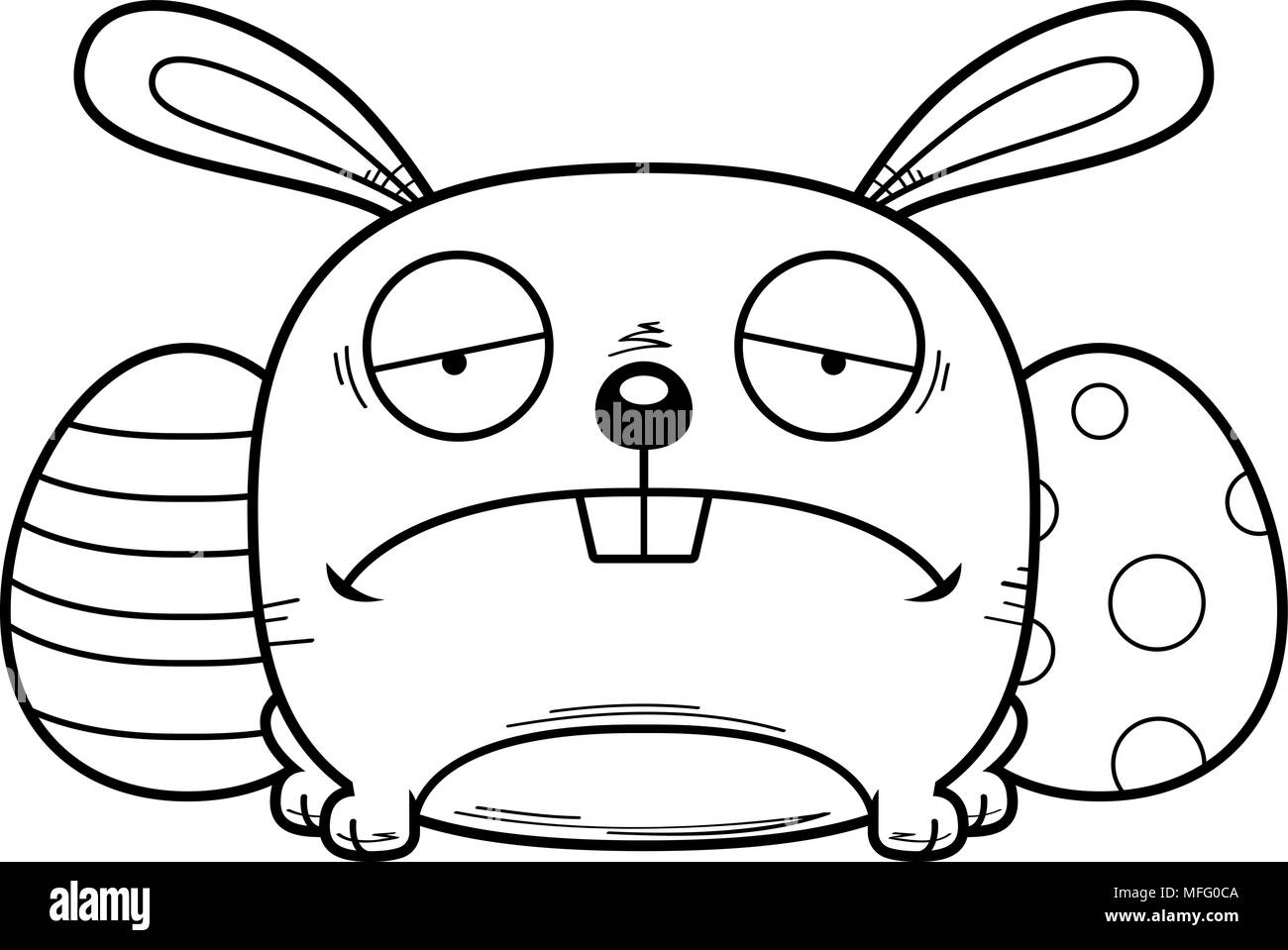 Cartoon illustration easter bunny sad Stock Vector Images - Alamy