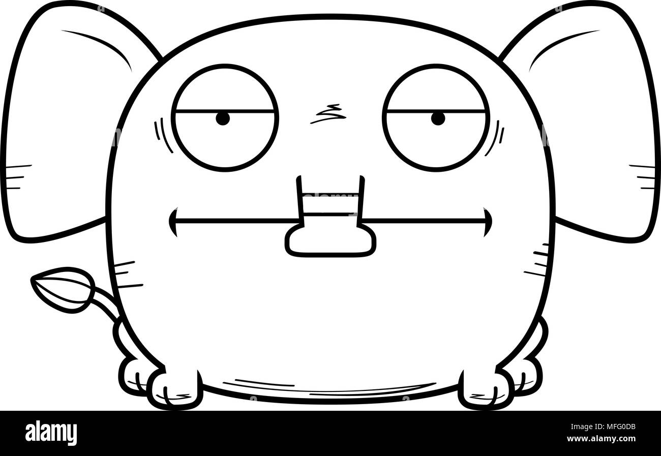 A cartoon illustration of an elephant looking bored Stock Vector Image ...