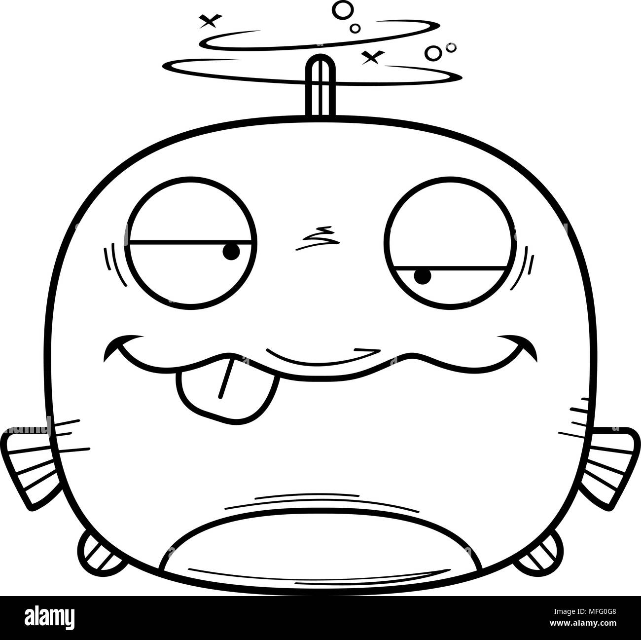A cartoon illustration of a fish looking drunk Stock Vector Image & Art ...