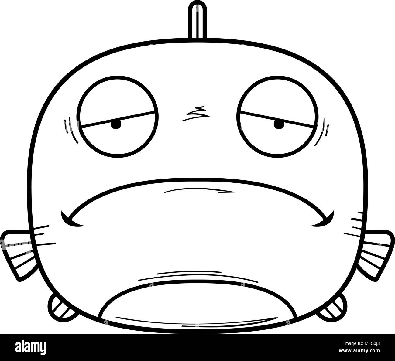 A cartoon illustration of a fish looking sad Stock Vector Image & Art ...