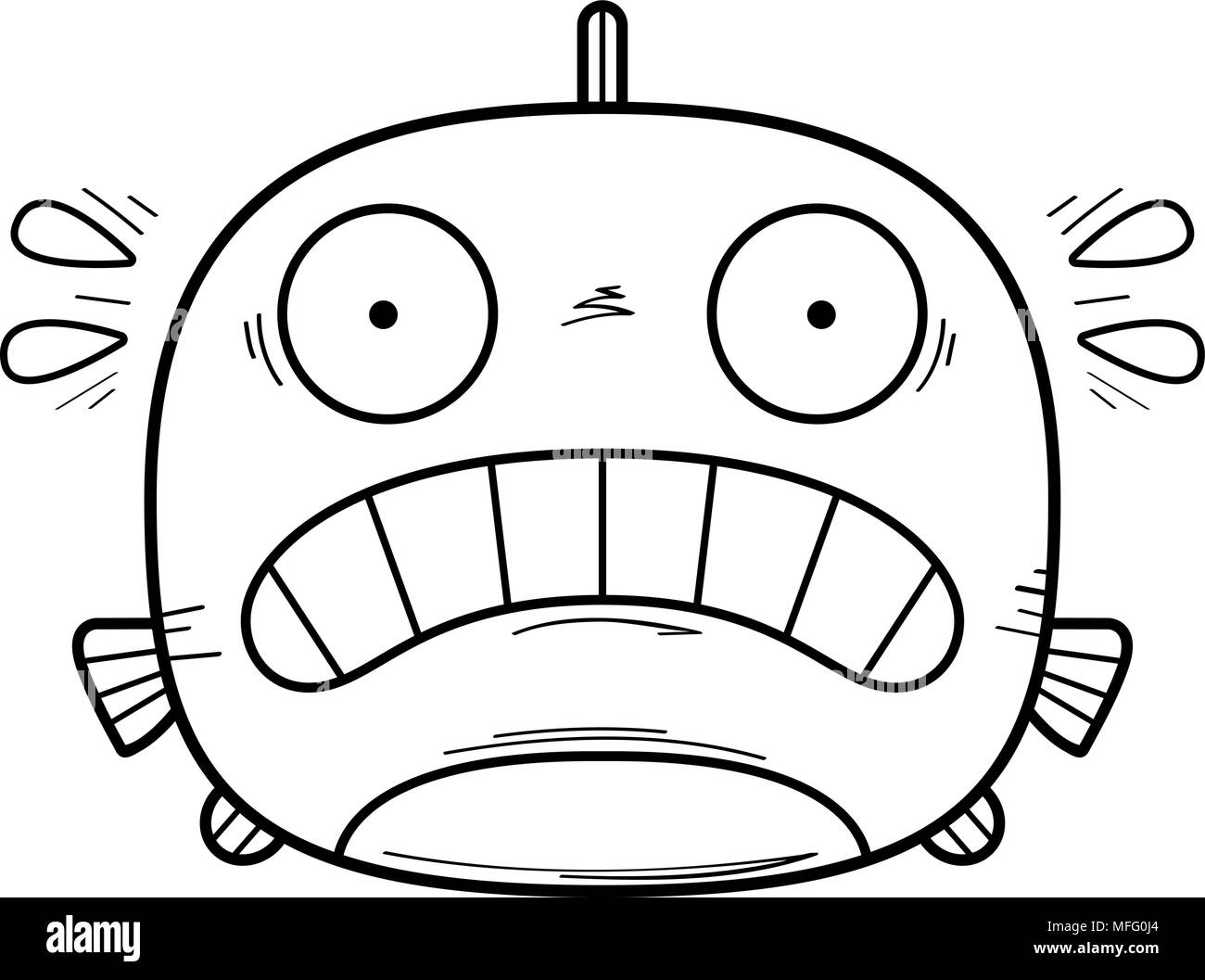 A cartoon illustration of a fish looking scared Stock Vector Image ...
