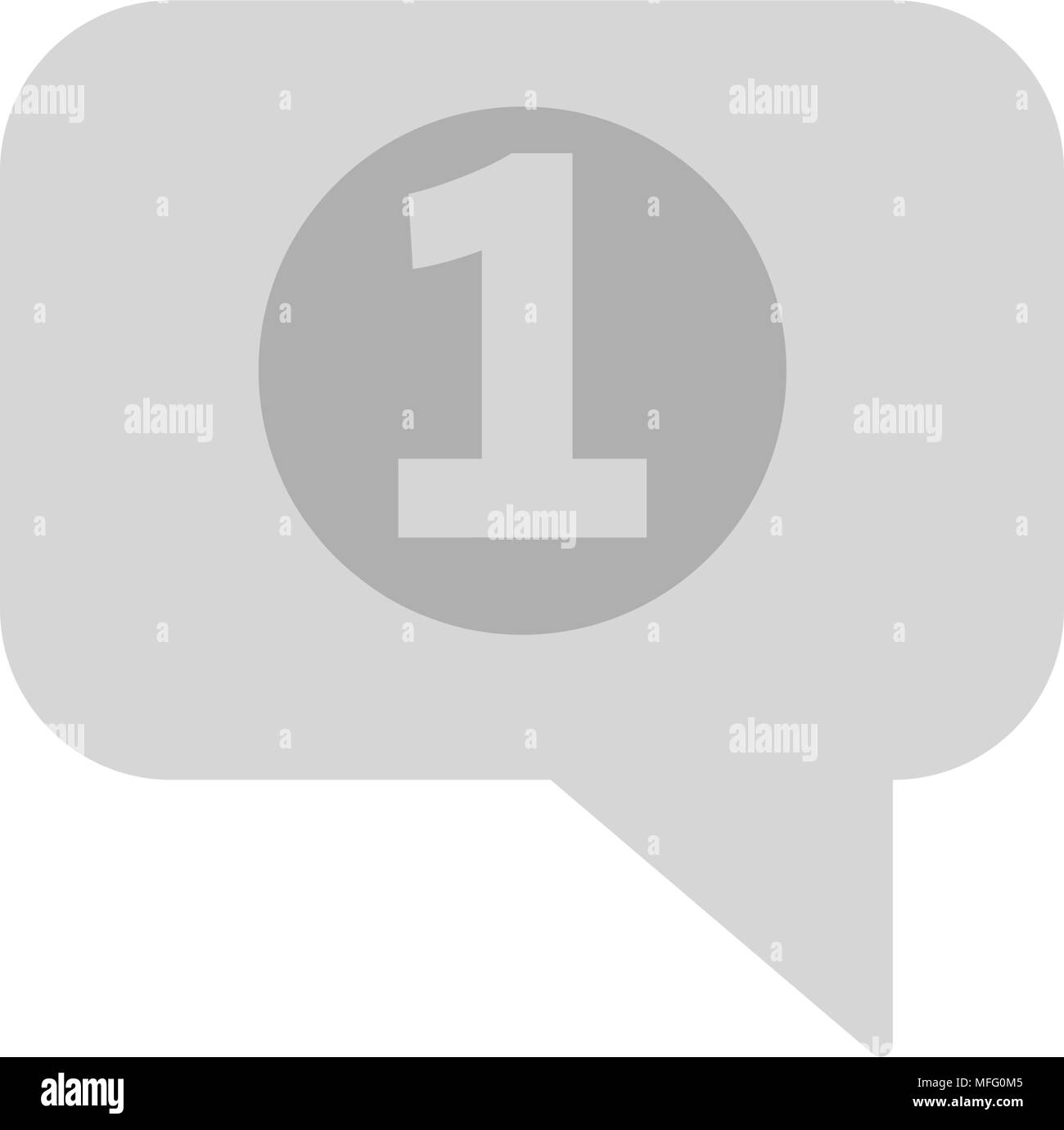 New message notification, vector icon isolated on white background ...