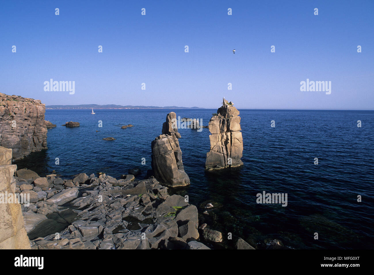 Le Colonne, Carloforte, San Pietro Island, Sardinia, Italy, Tyrrhenian ...