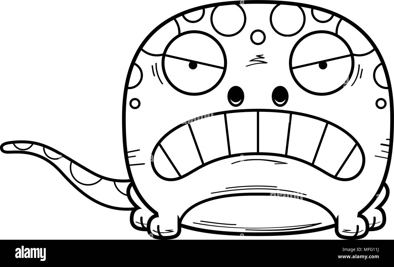 A cartoon illustration of a gecko with an angry expression Stock Vector ...