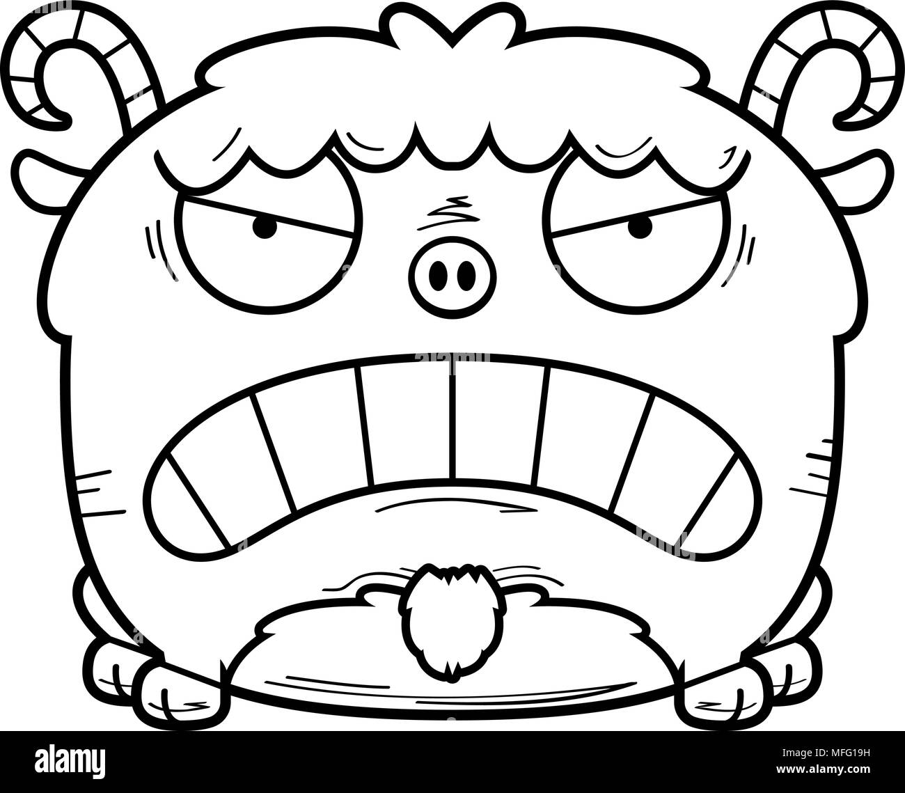 A cartoon illustration of a little goat looking mad Stock Vector Image ...