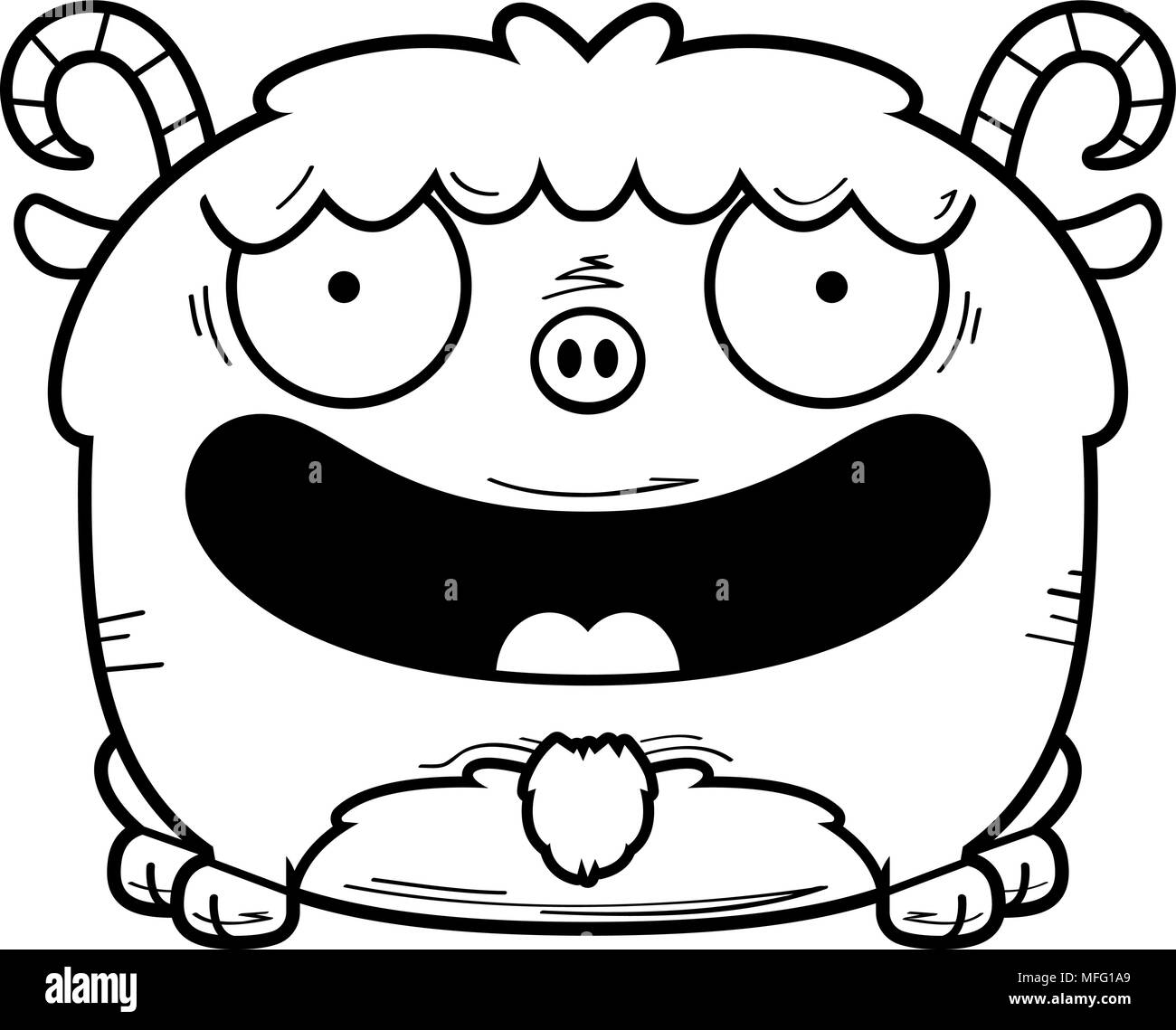 A cartoon illustration of a little goat smiling Stock Vector Image ...