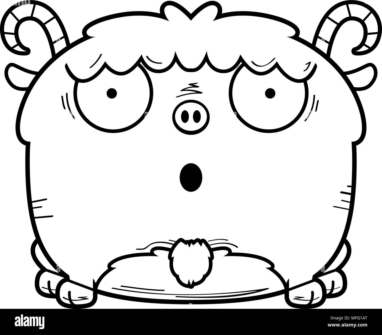 A cartoon illustration of a little goat looking surprised Stock Vector ...