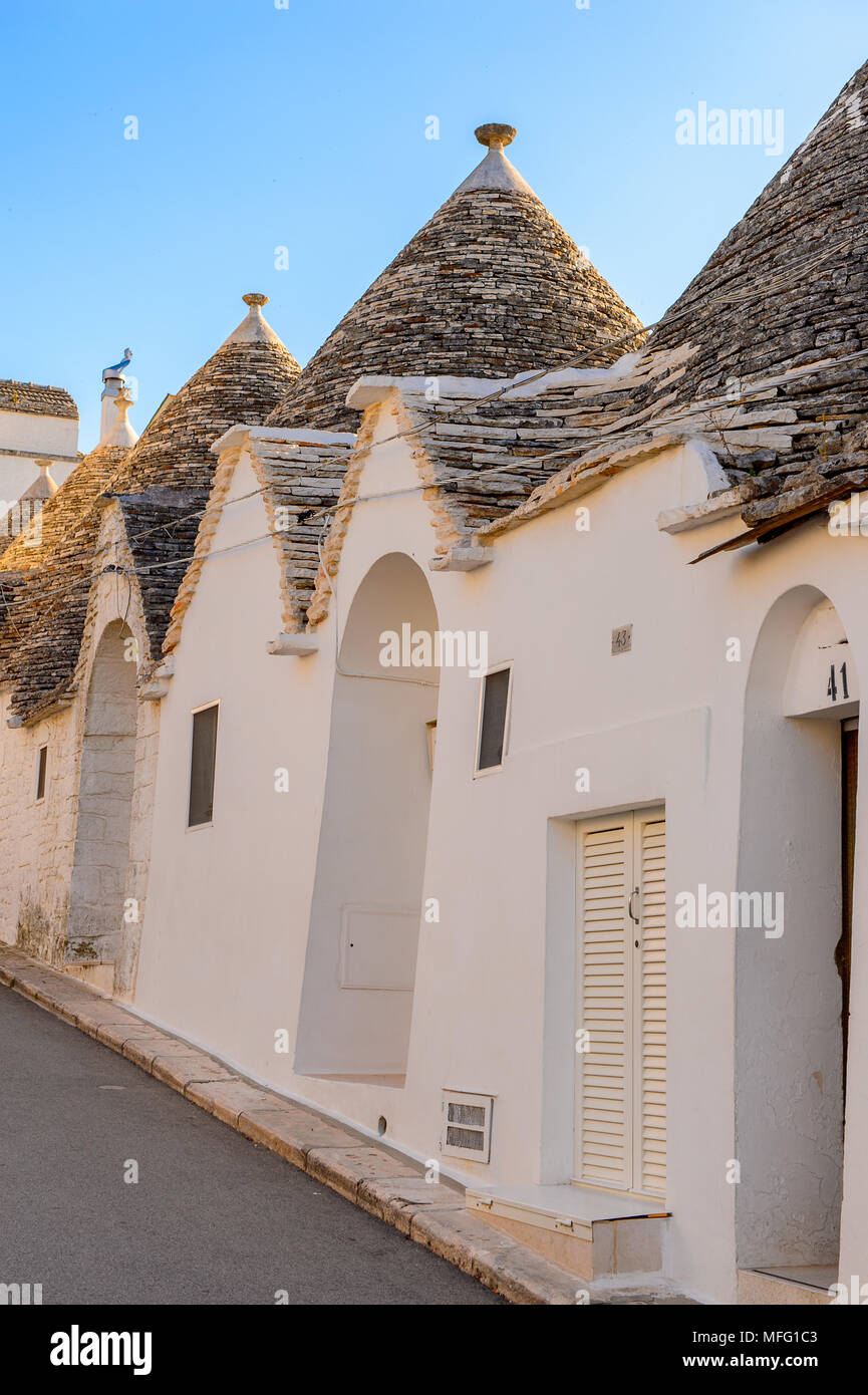 Typical trulli houses of Alberobello, a small town in Apulia, Italy ...