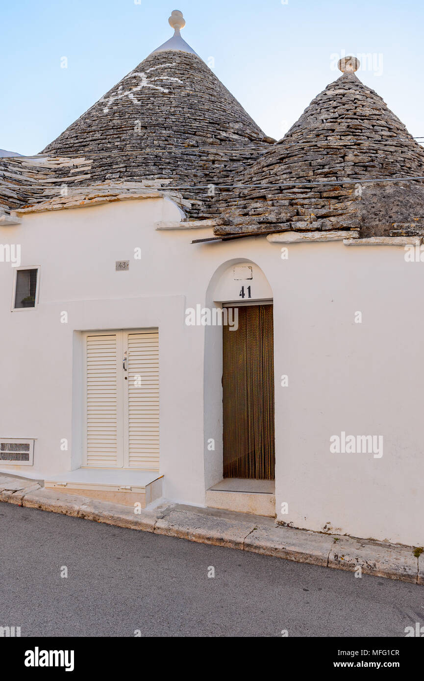 Alberobello, a small town in Apulia, Italy. Famous for its unique ...