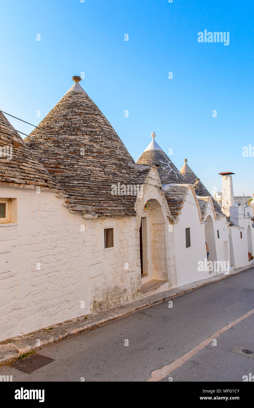 Alberobello, a small town in Apulia, Italy. Famous for its unique ...