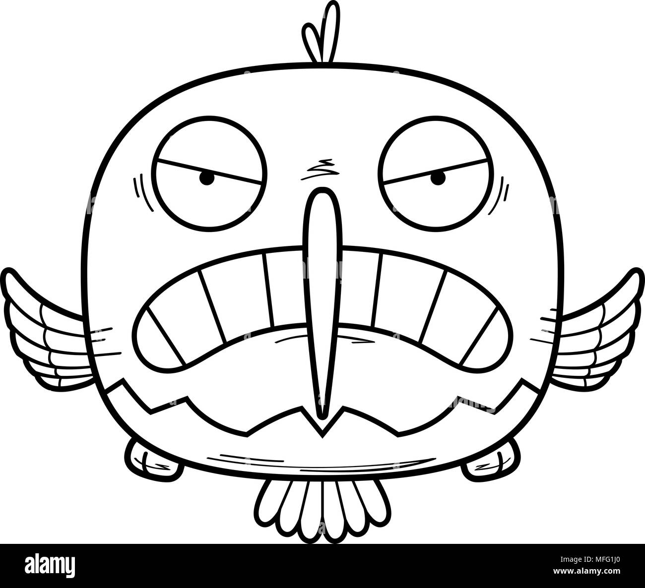 A cartoon illustration of a hummingbird looking angry Stock Vector ...