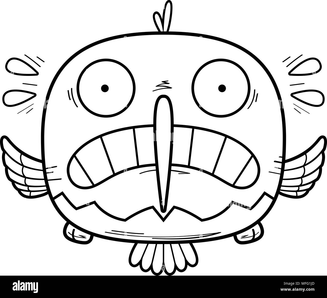 A cartoon illustration of a hummingbird looking scared Stock Vector ...