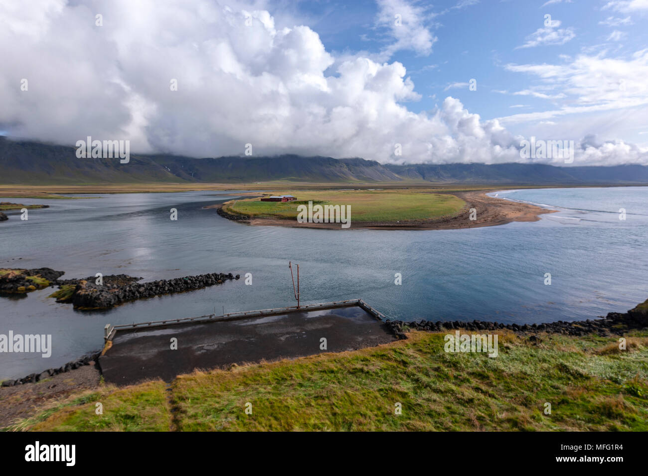 Mountains view from Hotel Budir, Snaefellsnes Peninsula, West Iceland ...