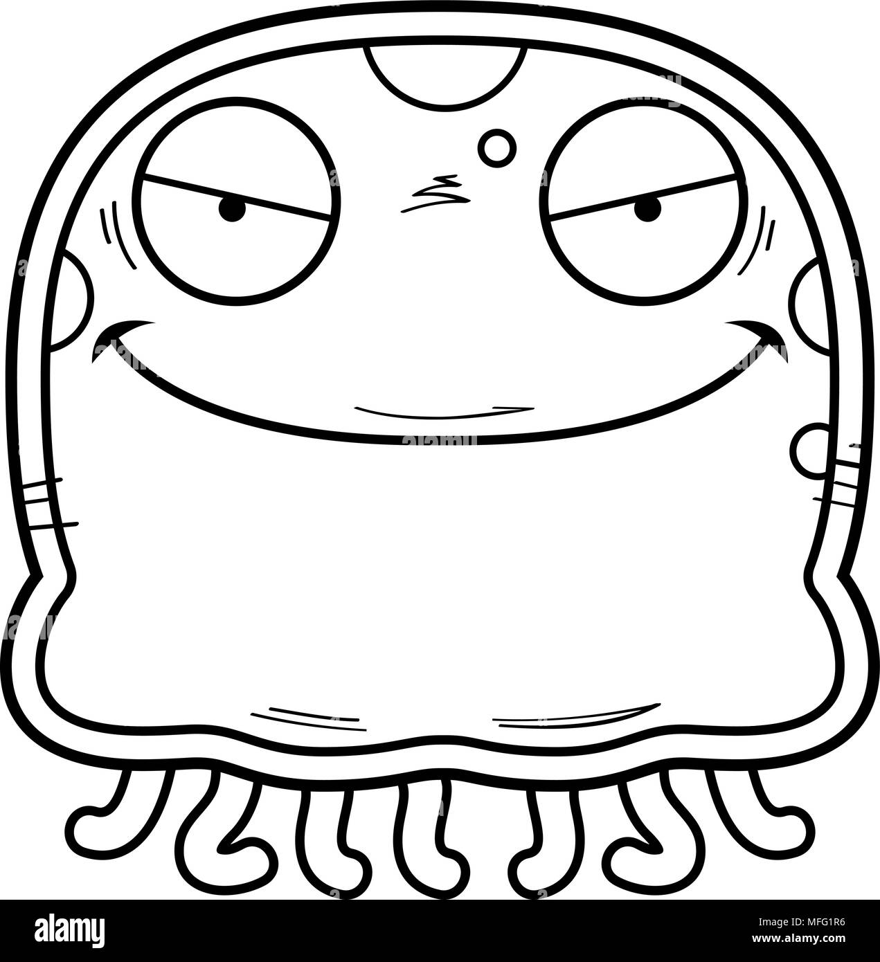 A cartoon illustration of an evil looking jellyfish Stock Vector Image ...
