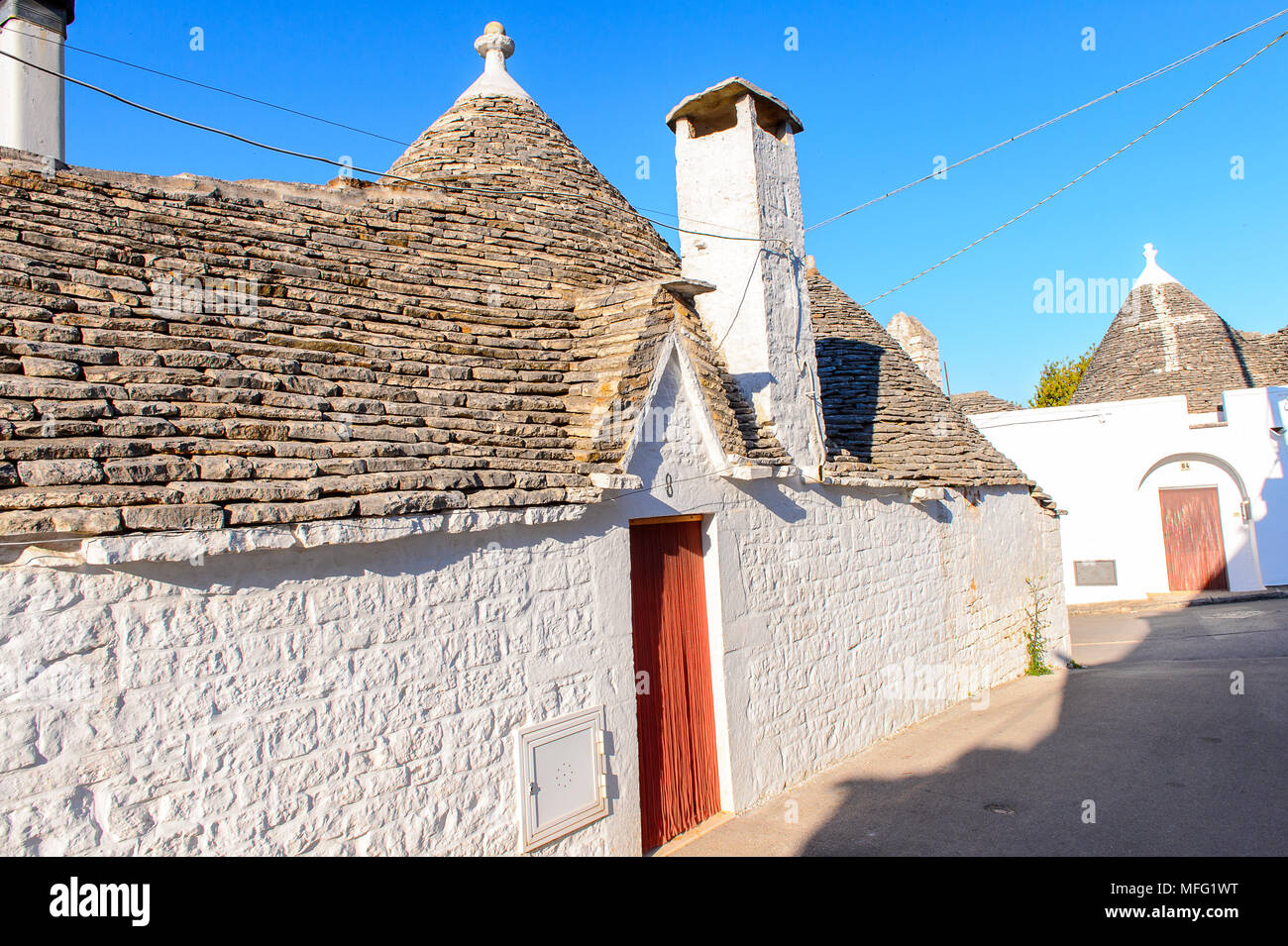 Alberobello, a small town in Apulia, Italy. Famous for its unique ...