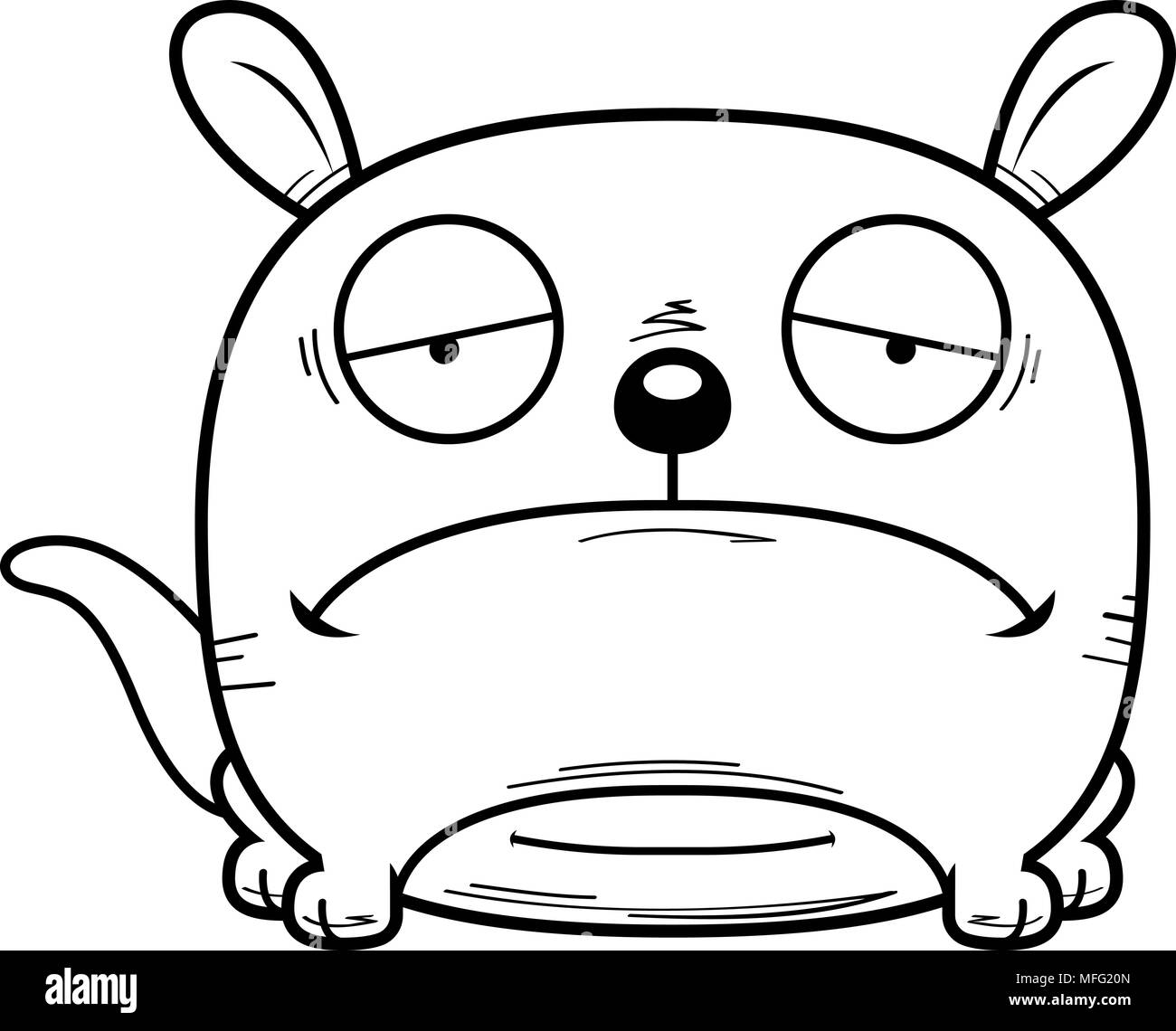 A cartoon illustration of a little kangaroo looking sad Stock Vector ...