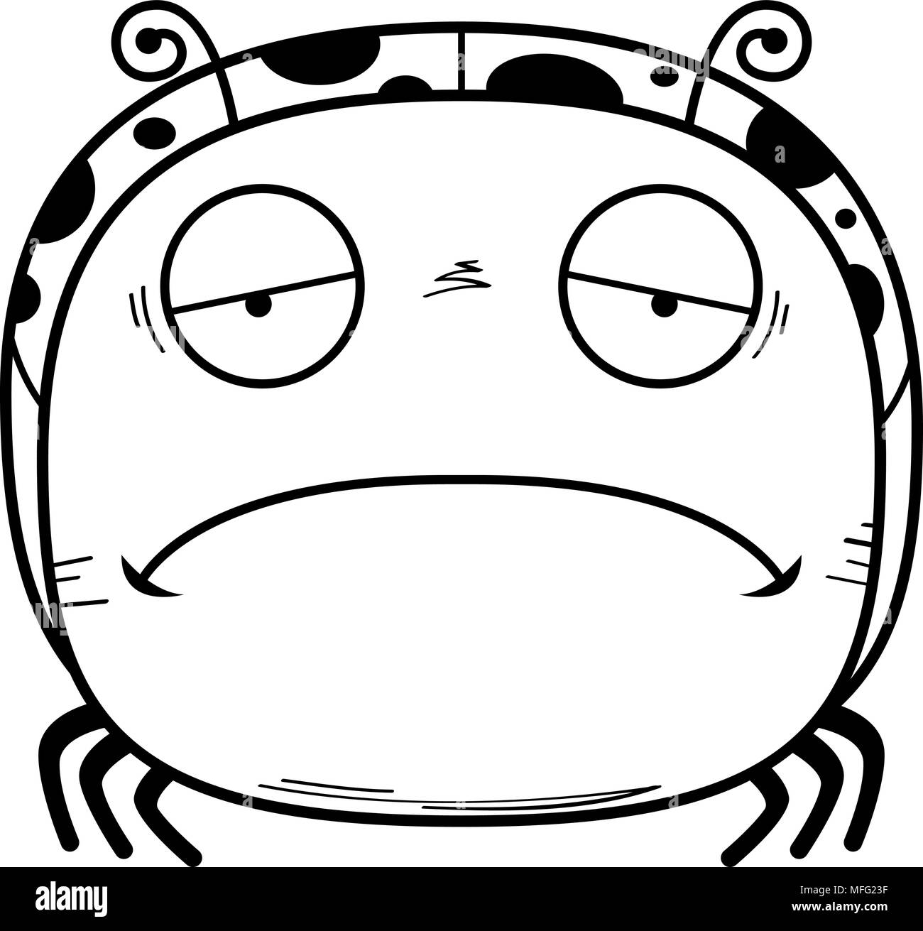 A cartoon illustration of a ladybug looking sad Stock Vector Image ...