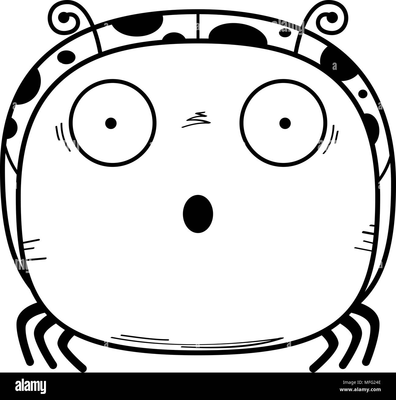 A cartoon illustration of a ladybug looking surprised Stock Vector ...