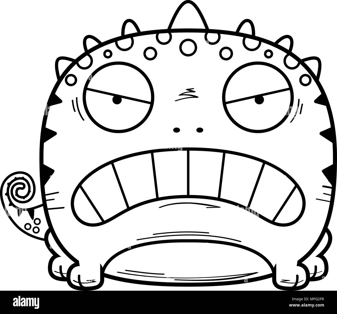 A cartoon illustration of a lizard looking mad Stock Vector Image & Art ...