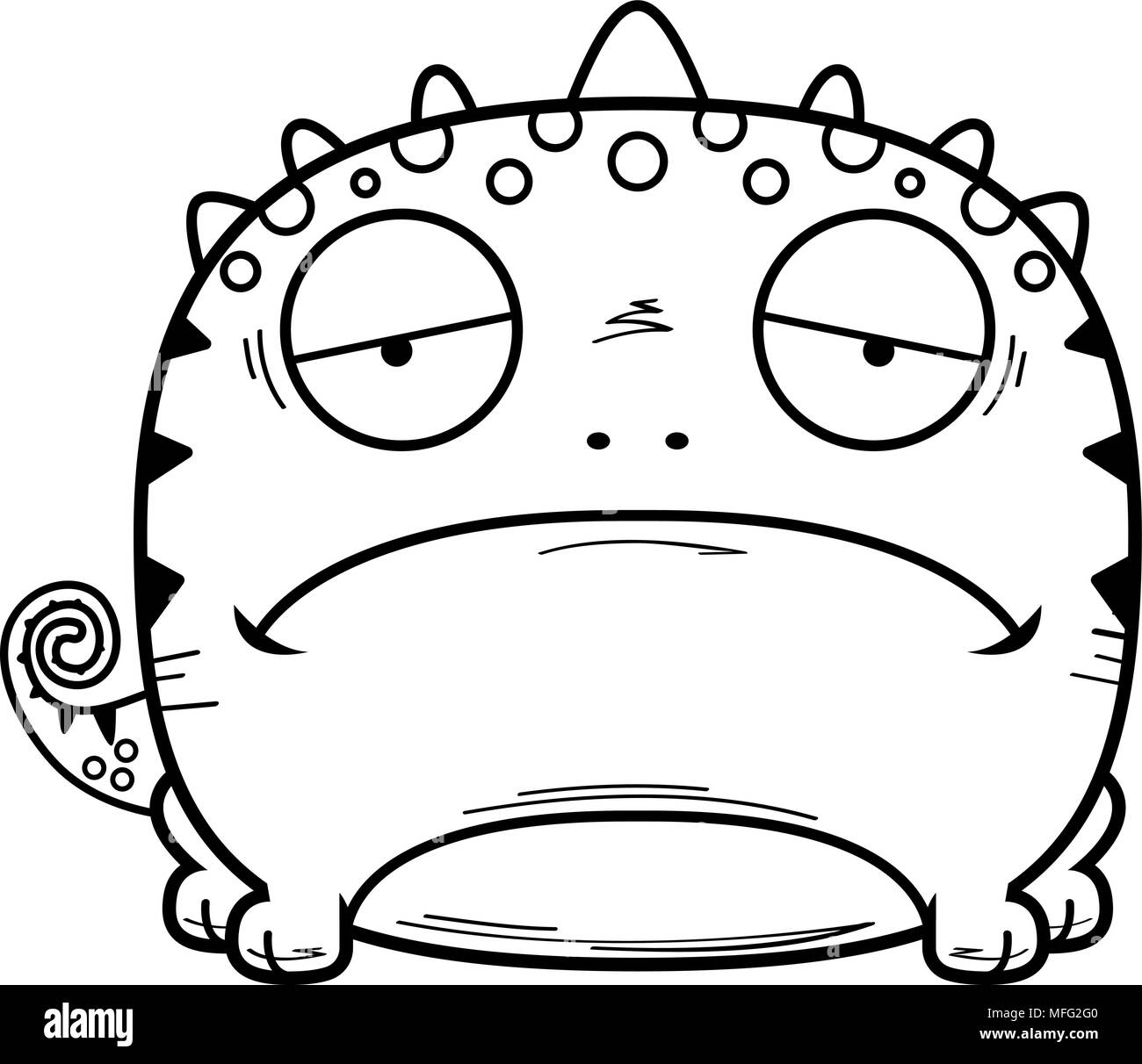 A cartoon illustration of a lizard looking depressed Stock Vector Image ...