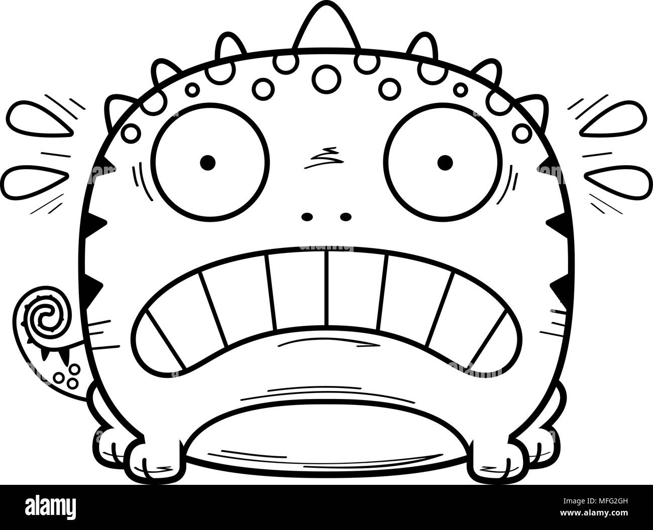 A cartoon illustration of a lizard looking terrified Stock Vector Image ...