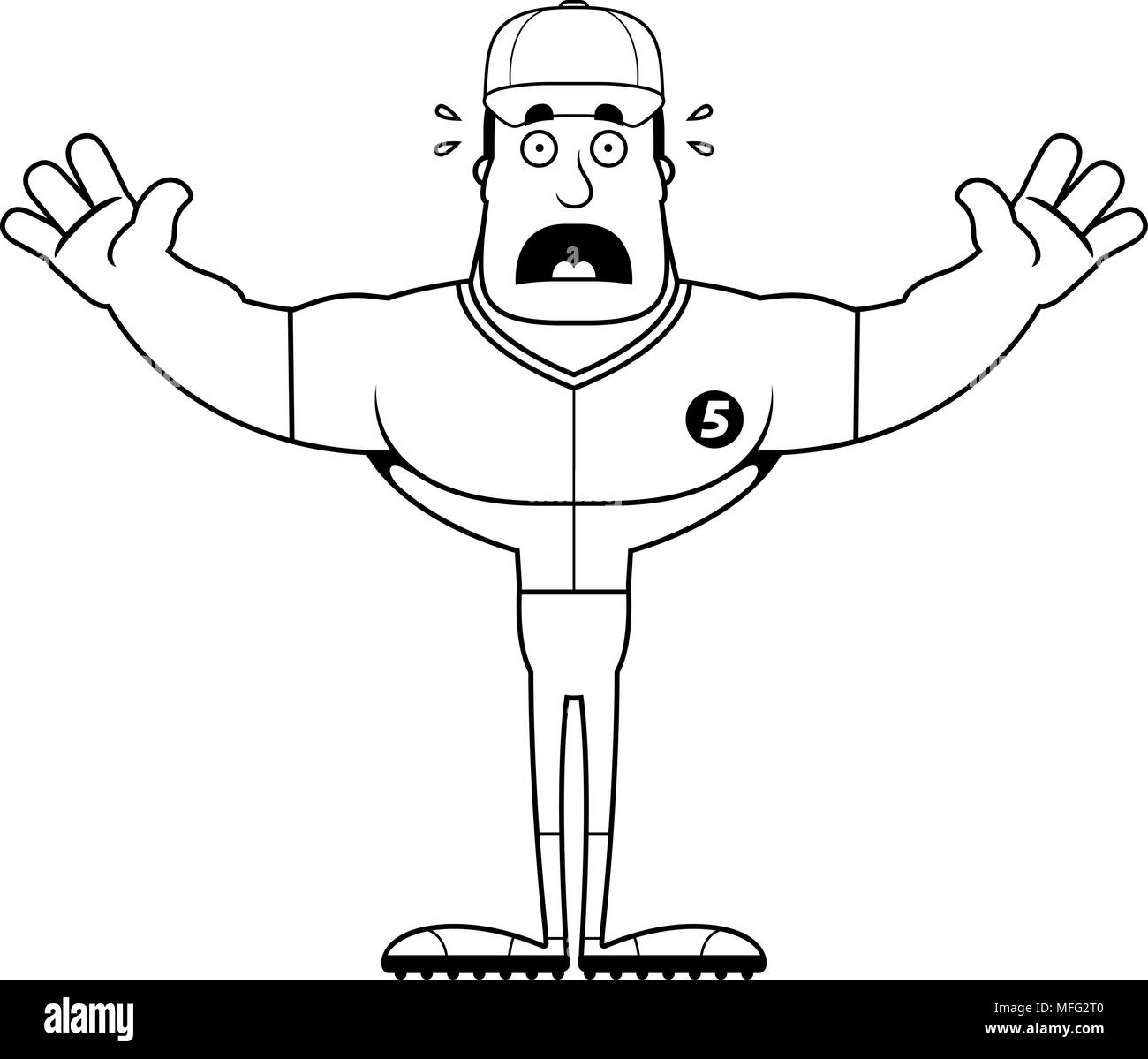 A cartoon baseball player looking scared Stock Vector Image & Art - Alamy