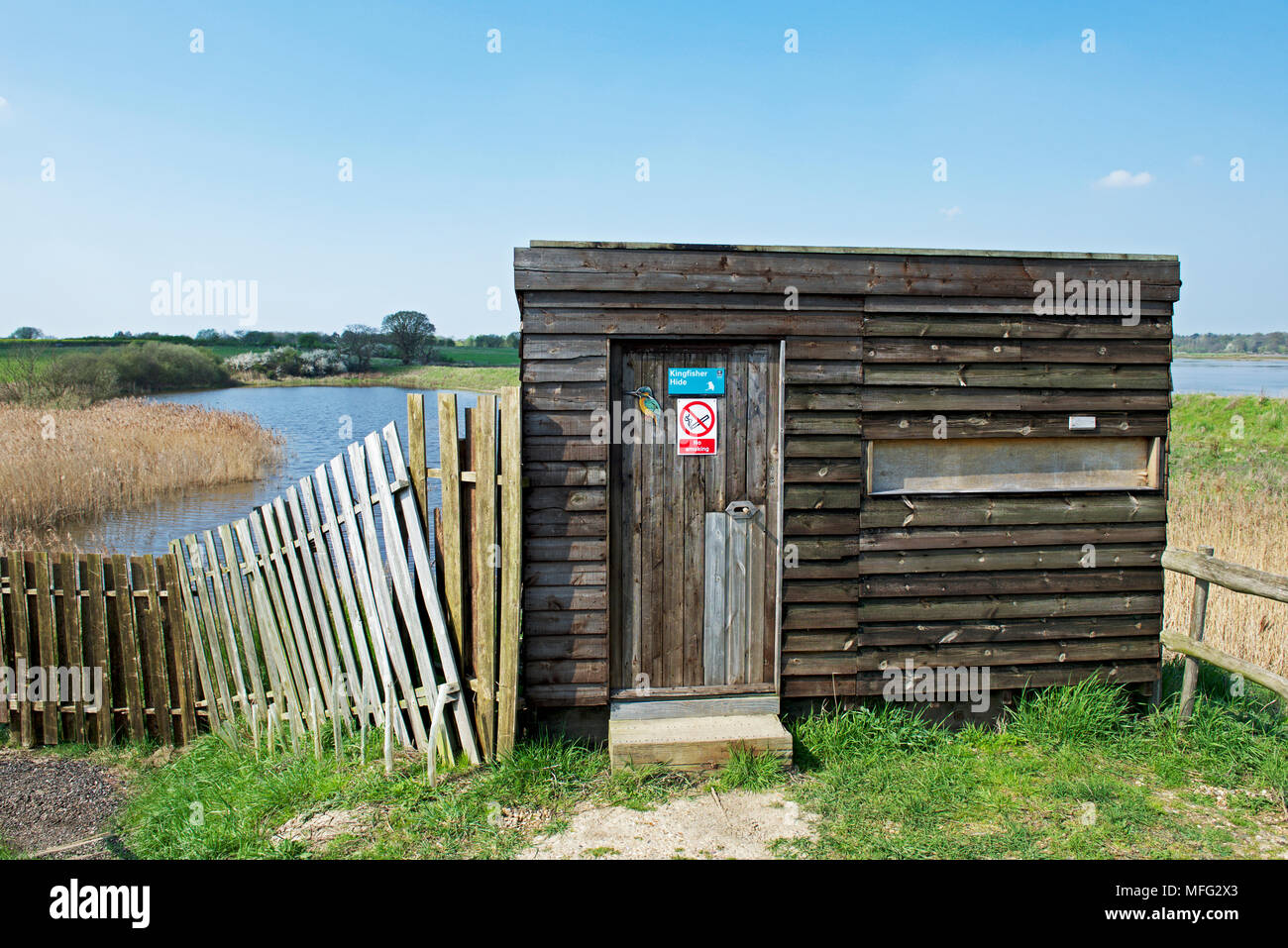 Kingfisher hide at Fingringhoe Wick, an Essex Wildlife Trust nature ...