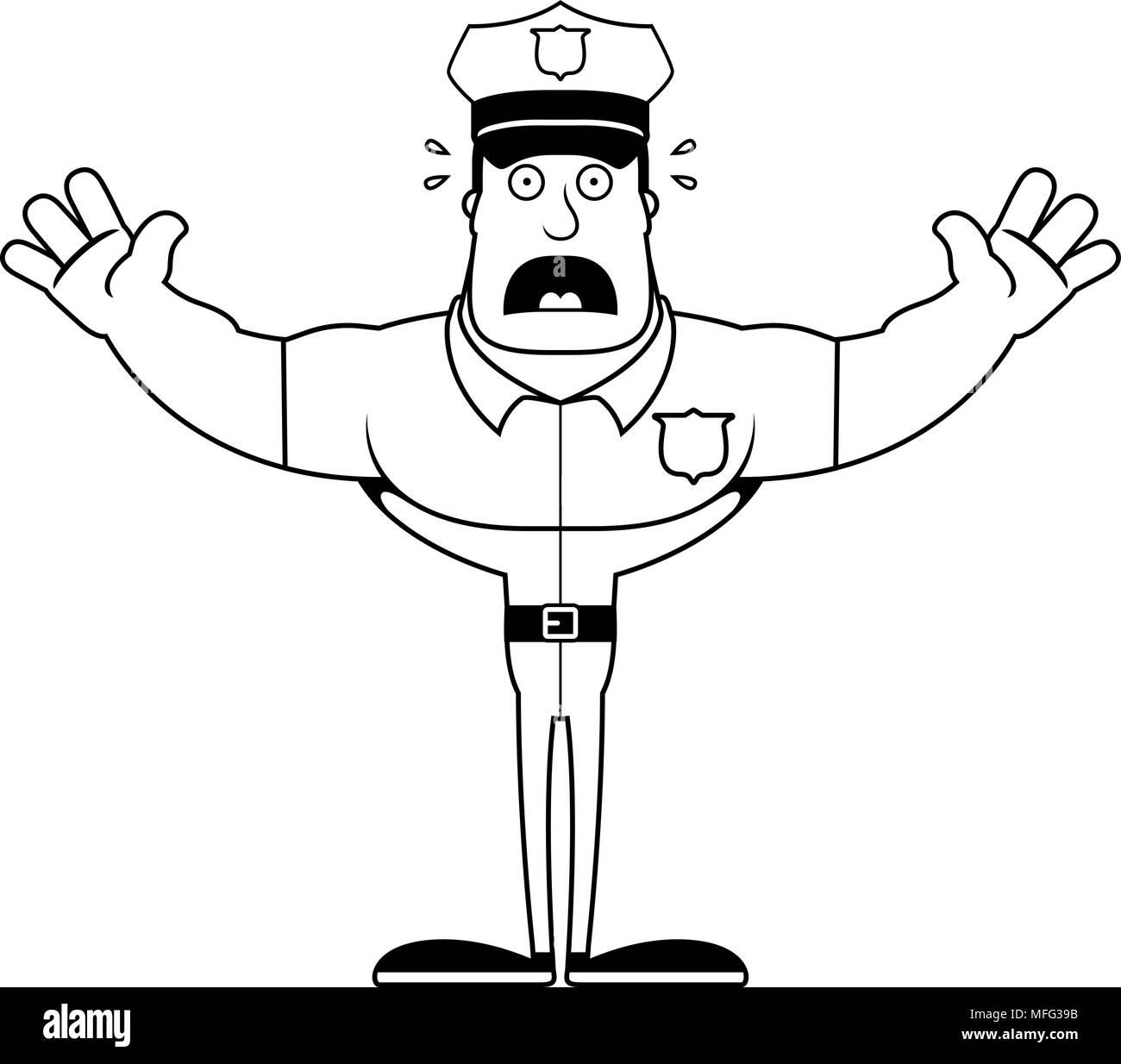 A cartoon police officer looking scared Stock Vector Image & Art - Alamy